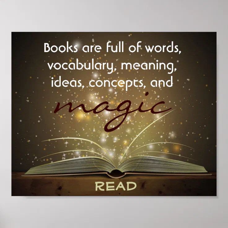 Books Are Magic Literacy Poster | Zazzle