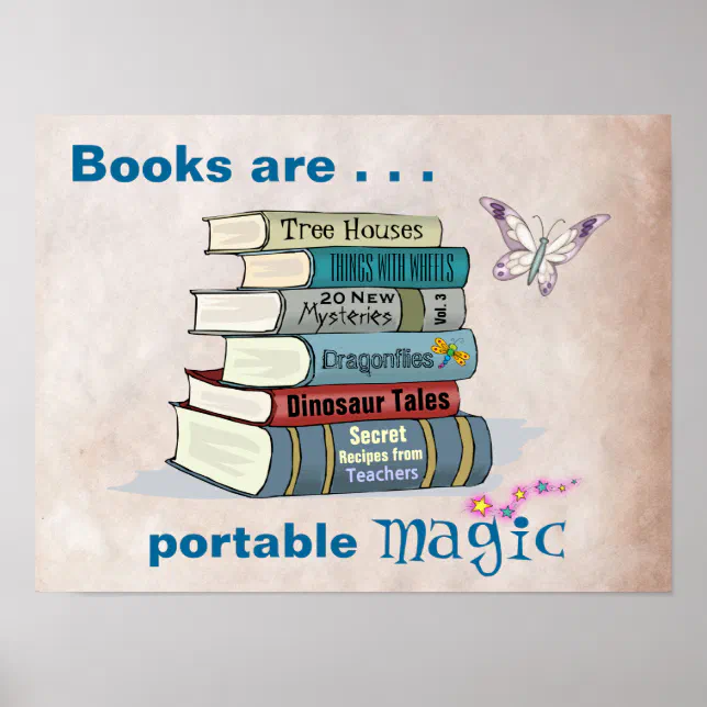 Books are Portable Magic Poster | Zazzle