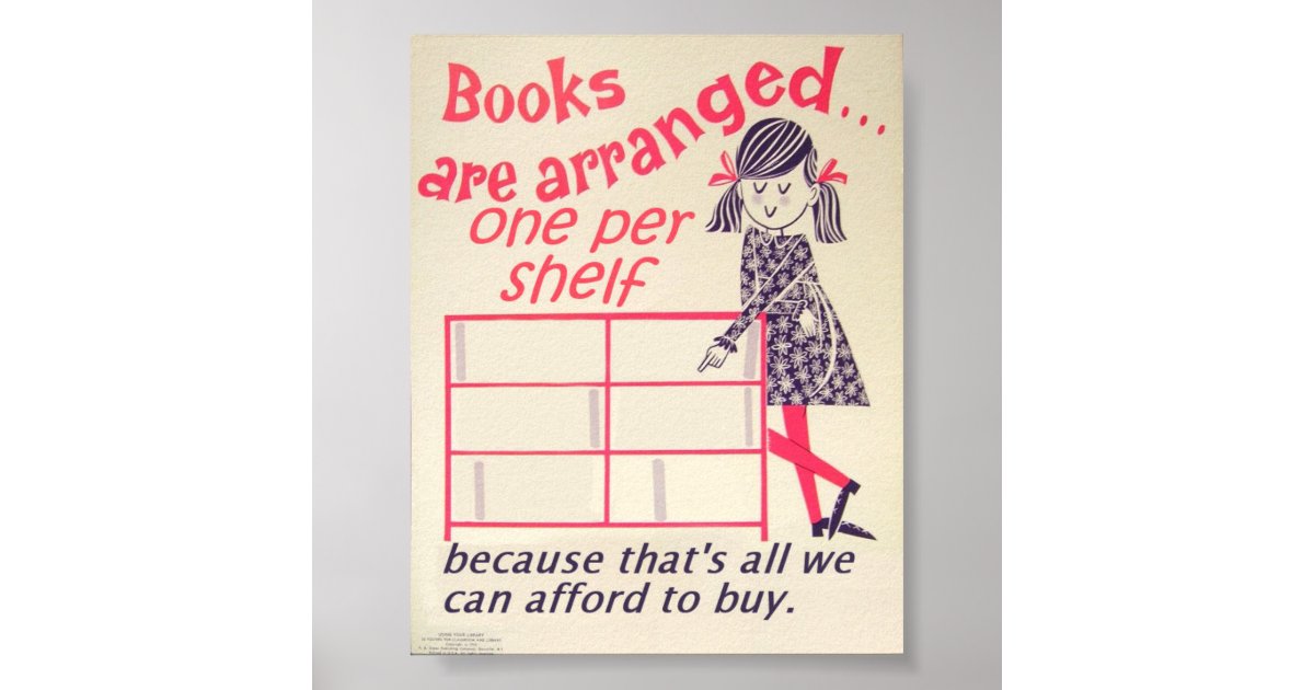 Books arranged poster | Zazzle