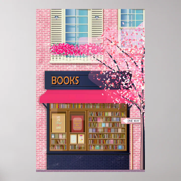Books | Bookstore | Illustration Poster | Zazzle