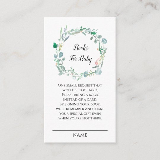Books For Baby Baby Shower Floral Enclosure Card | Zazzle.com