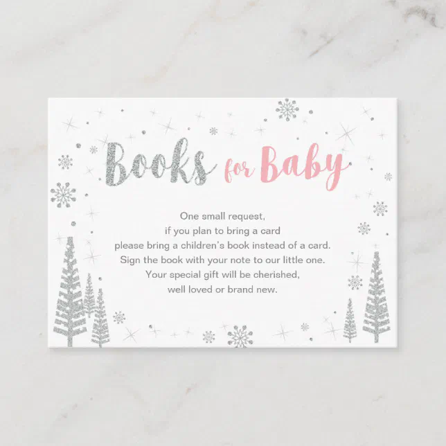 Books for Baby, Book Request, Baby Shower Activity Enclosure Card | Zazzle