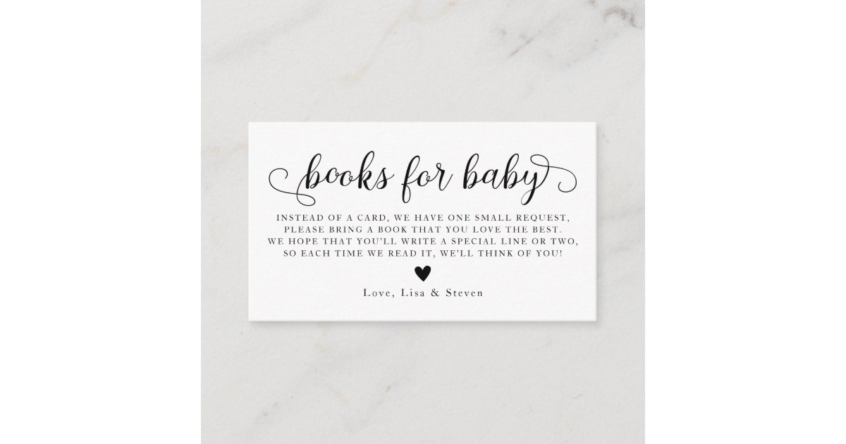 Books For Baby Book Request Card | Zazzle