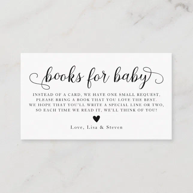 Books For Baby Book Request Card | Zazzle
