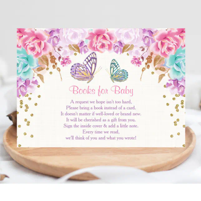 Books for baby, Butterfly book request inserts | Zazzle