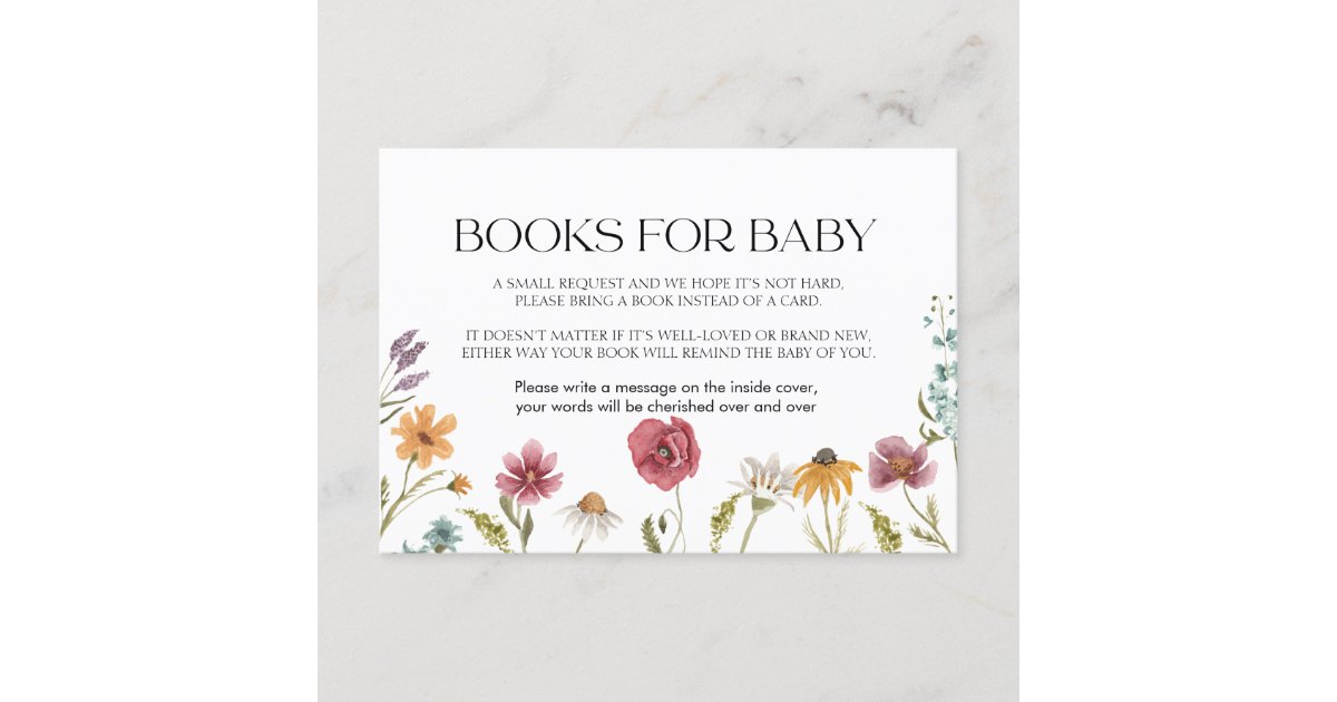 Books for Baby Card Floral | Zazzle
