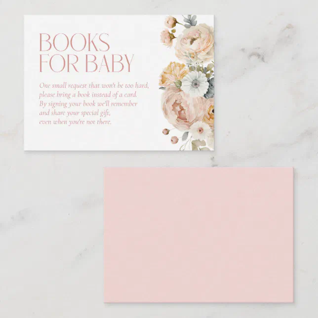 Books for Baby Elegant Vintage Floral Baby Shower Enclosure Card | Zazzle