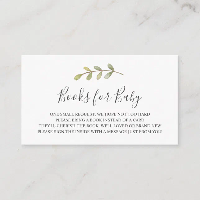 Books for Baby insert card | Zazzle