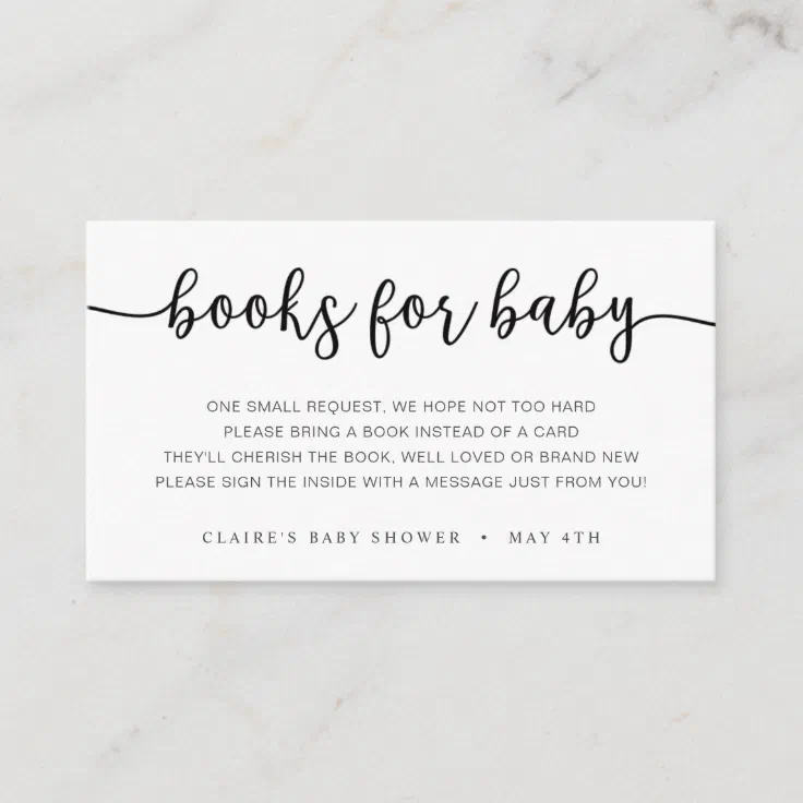 Books for Baby insert card | Zazzle