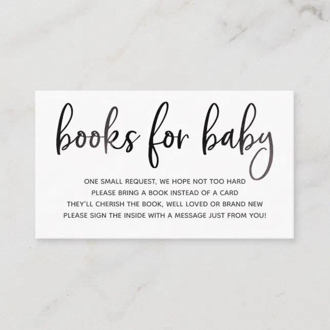 Books for Baby insert card | Zazzle