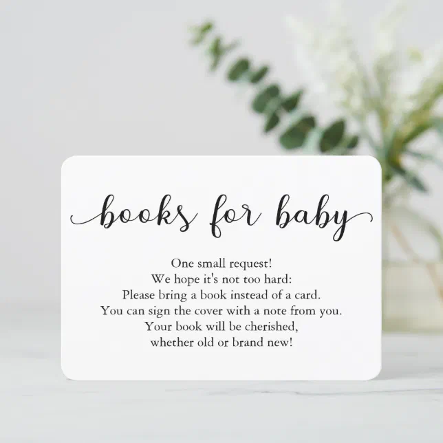Books for Baby Insert Card for Baby Shower | Zazzle