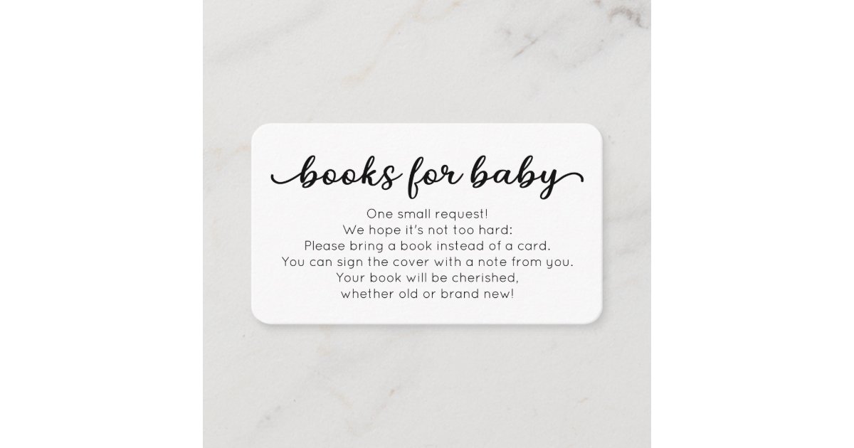 Books for Baby Insert Card for Baby Shower | Zazzle