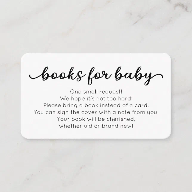 Books for Baby Insert Card for Baby Shower | Zazzle