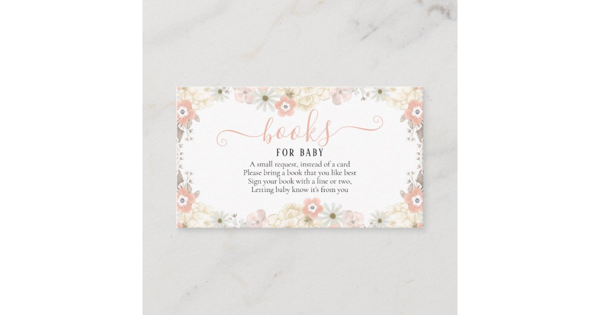 Books for Baby Request Card | Elephant Baby Girl | Zazzle