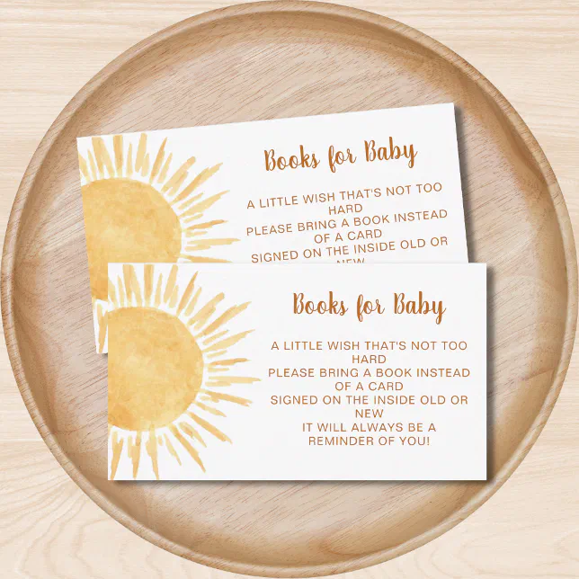 Books For Baby Sunshine Baby Shower Enclosure Card | Zazzle