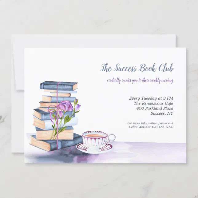 Books for Reading Book Club Invitation | Zazzle