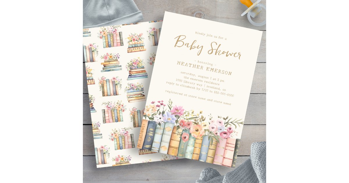 Books Library Invitation | Zazzle