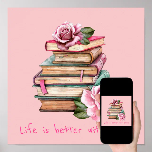 Books slogan classroom or library kid's room post poster | Zazzle