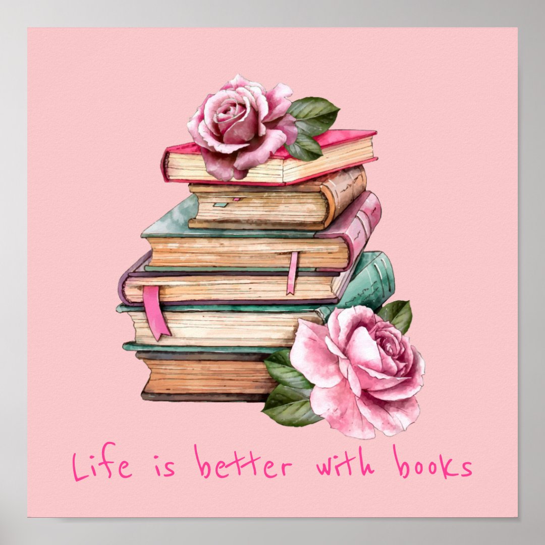 Books slogan classroom or library kid's room post poster | Zazzle
