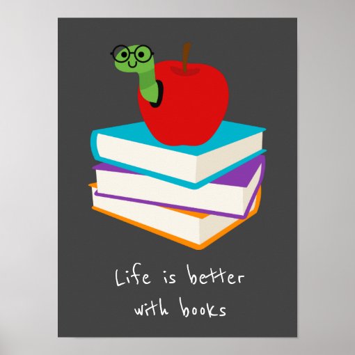 Books slogan classroom or library kid's room poster | Zazzle