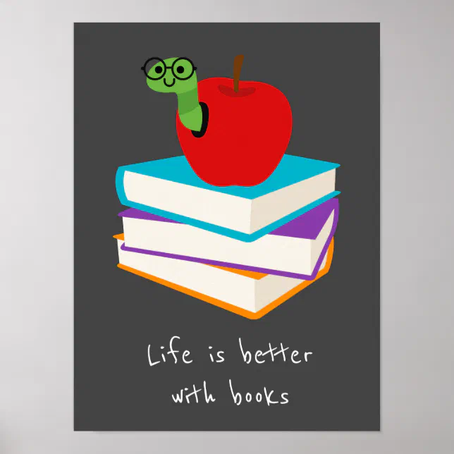Books slogan classroom or library kid's room poster | Zazzle