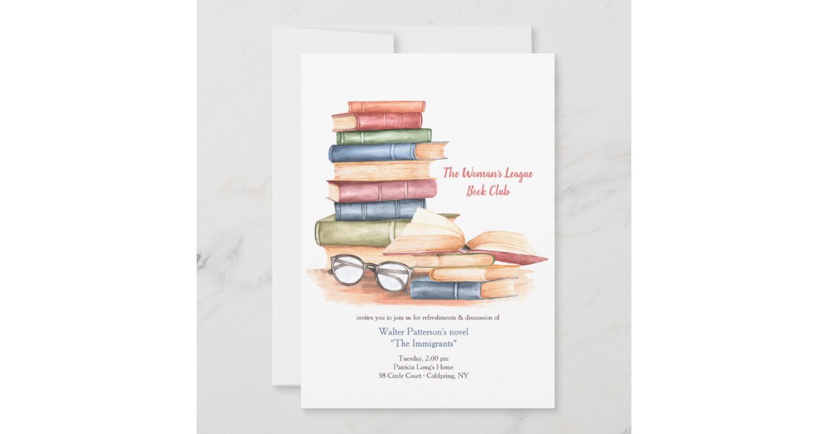 Books to Read Book Club Invitation | Zazzle