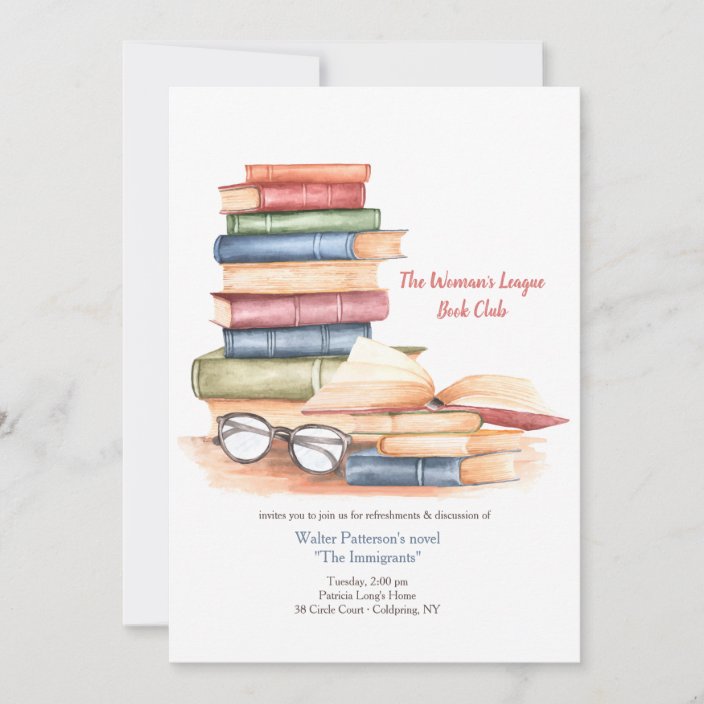 Books to Read Book Club Invitation | Zazzle.com