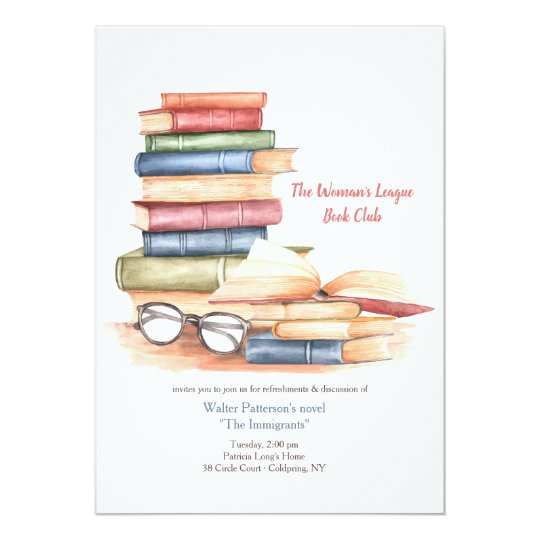 Books to Read Book Club Invitation | Zazzle.com