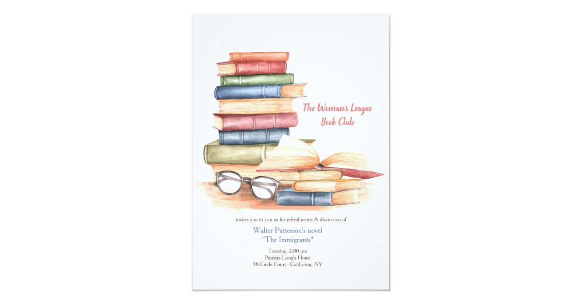 Books to Read Book Club Invitation | Zazzle.com