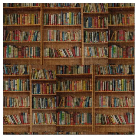 Bookshelf background fabric | Zazzle