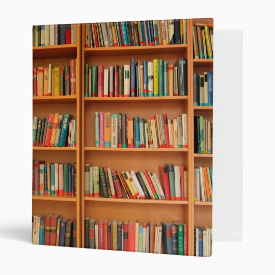 Bookshelf Books Library Bookworm Reading 3 Ring Binder | Zazzle.com