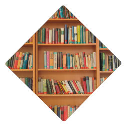 Bookshelf Books Library Bookworm Reading Graduation Cap Topper | Zazzle
