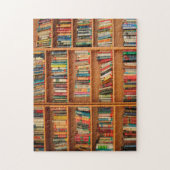Bookshelf Books Library Bookworm Reading Jigsaw Puzzle | Zazzle