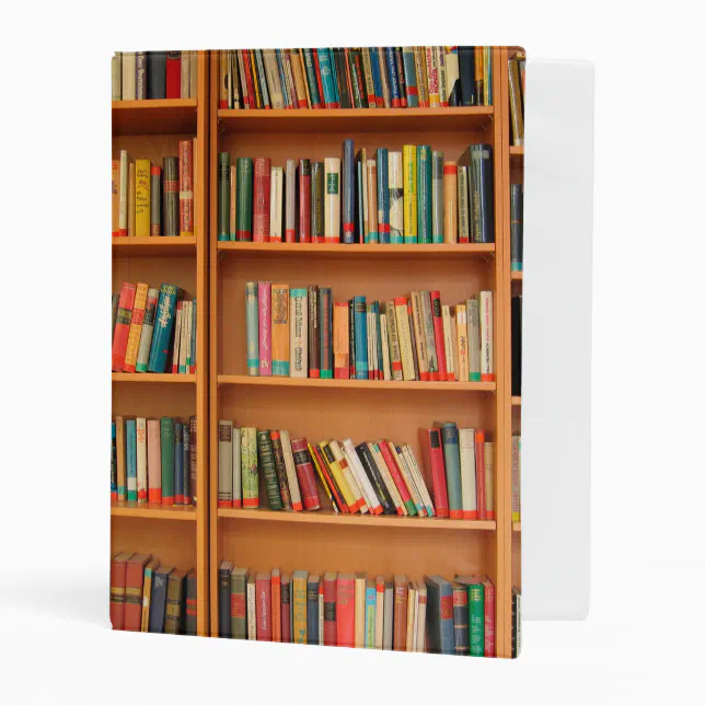 Bookshelf Books Library Bookworm Reading Mini Binder | Zazzle