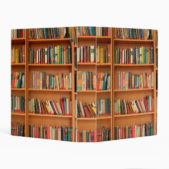 Bookshelf Books Library Bookworm Reading Mini Binder | Zazzle