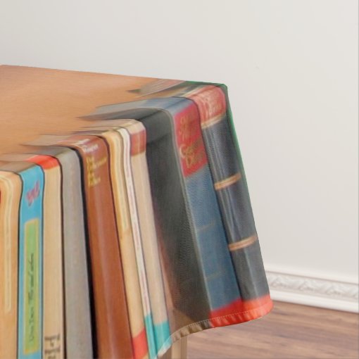 Bookshelf Books Library Bookworm Reading Tablecloth | Zazzle