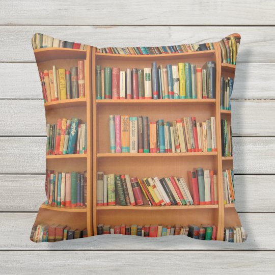 Bookshelf Books Library Bookworm Reading Throw Pillow | Zazzle.com