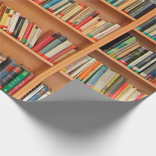 Bookshelf Books Library Bookworm Reading Wrapping Paper | Zazzle