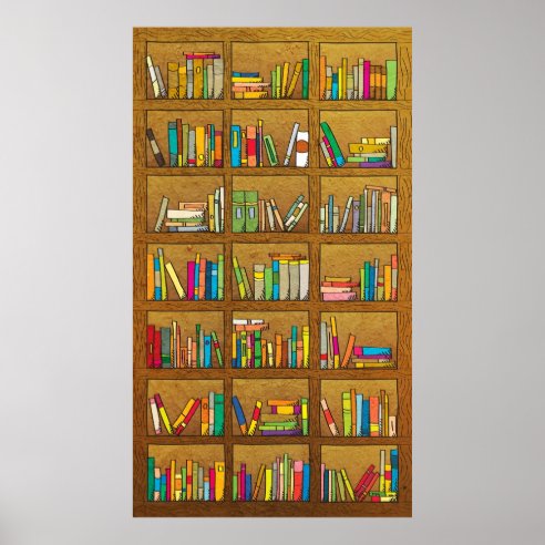 Bookshelf Art & Wall Décor | Zazzle