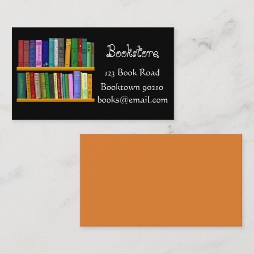 Bookshop, bookstore or online books business card | Zazzle