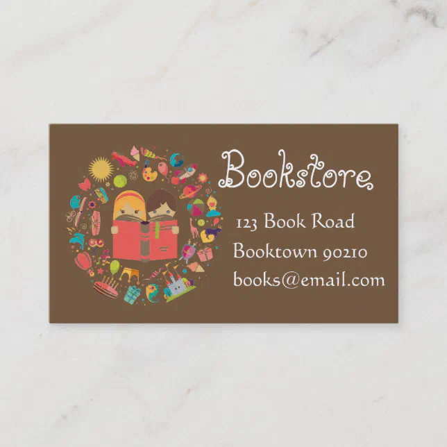 Bookshop, kids bookstore or online books business card | Zazzle