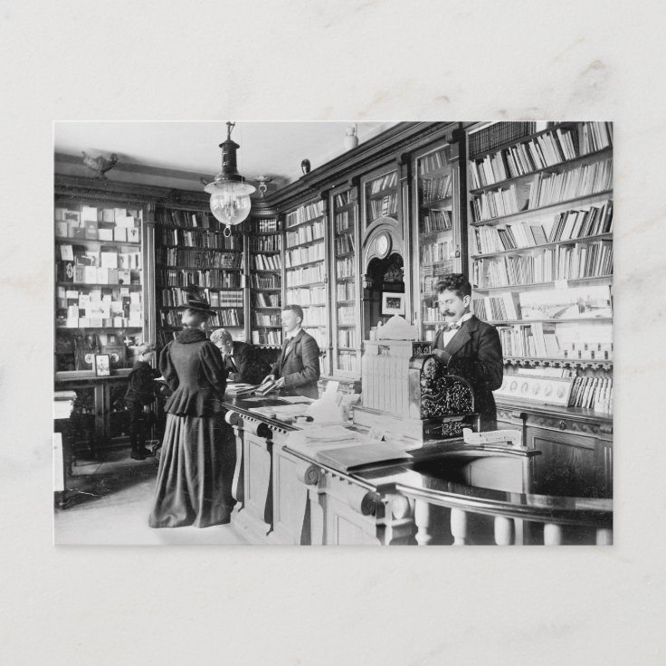 Bookstore, 1895 postcard | Zazzle