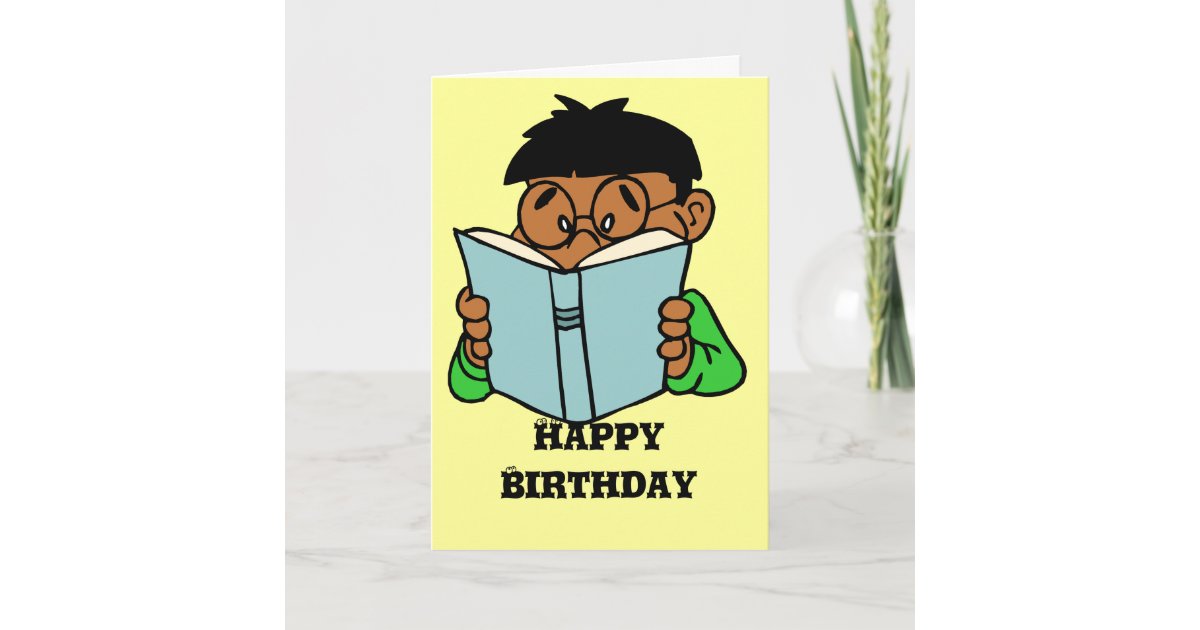 Bookworm birthday card | Zazzle