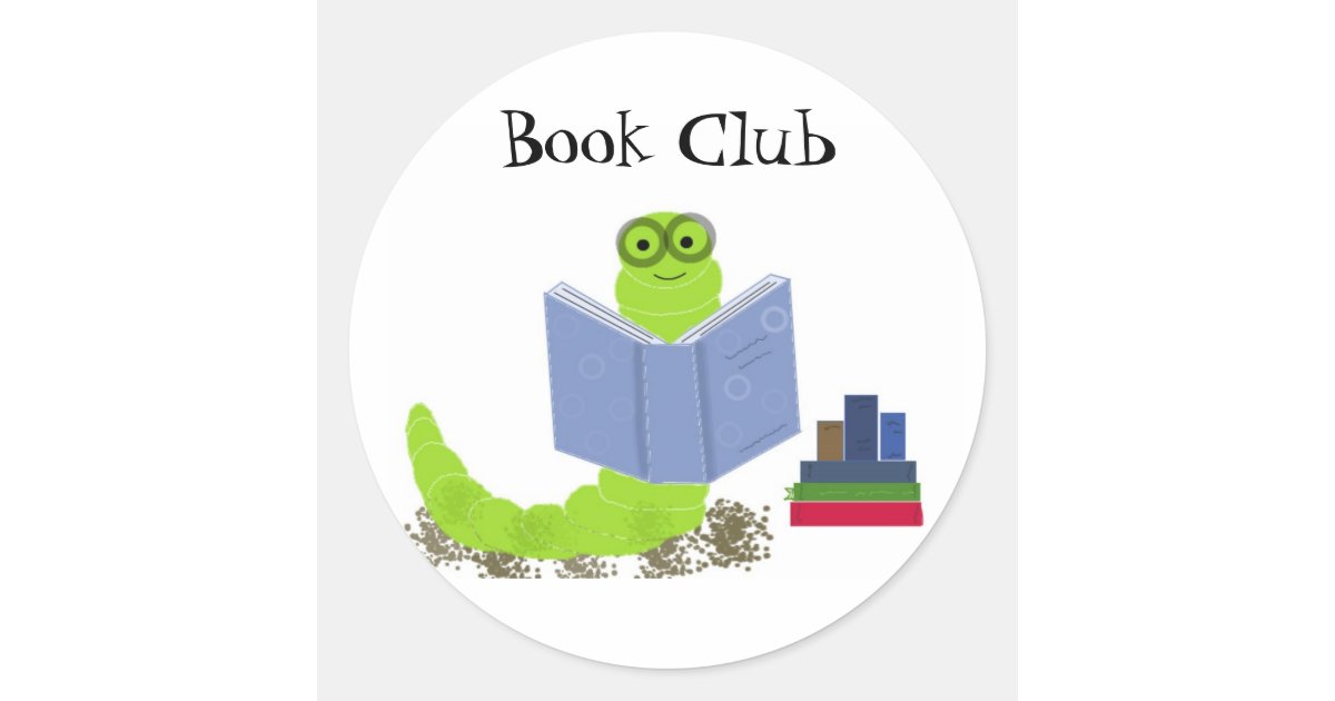 Bookworm Book Club Sticker | Zazzle