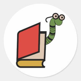 Bookworm Stickers | Zazzle