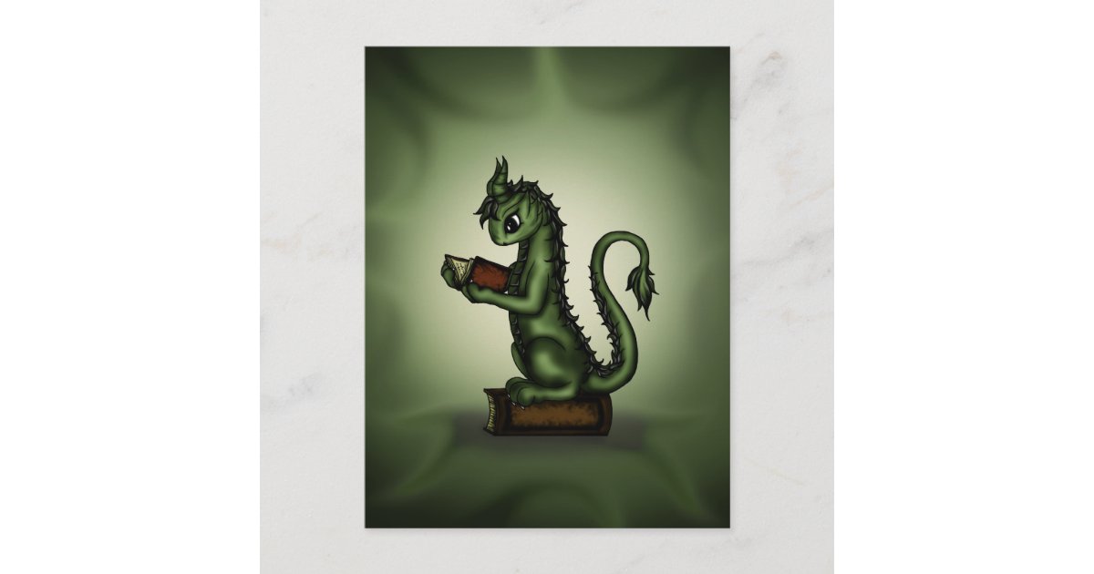Bookworm Dragon Postcard | Zazzle