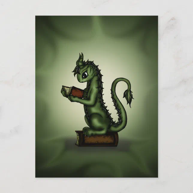 Bookworm Dragon Postcard | Zazzle