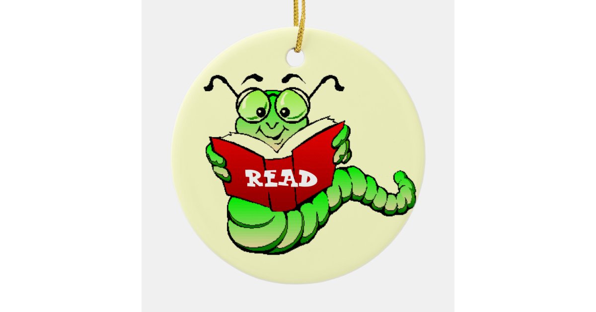 Bookworm Ornament | Zazzle