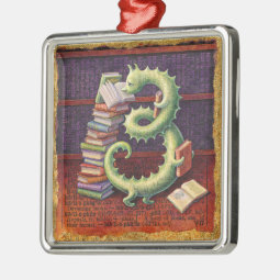 Bookworm Ornament: Bibliophile Metal Ornament | Zazzle