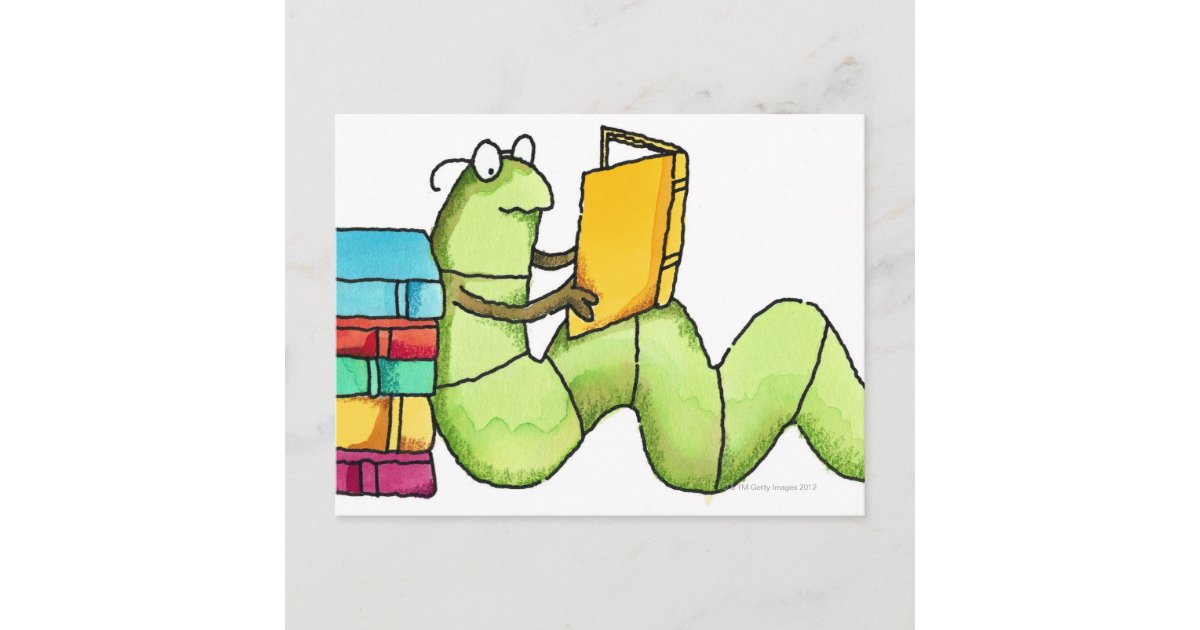 Bookworm Postcard | Zazzle.com